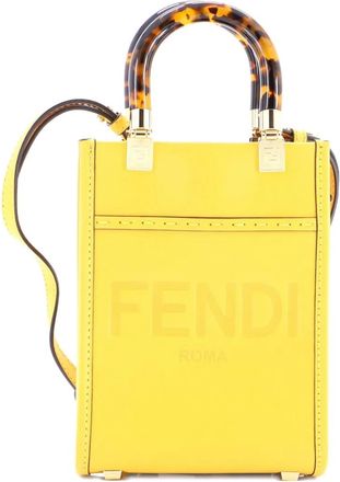 Fendi Sunshine Shopper Tote Leather Mini crossbody bag - Jaune
