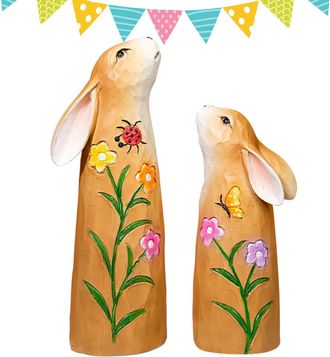 Generico Osterhasen-Figuren, Dekoration aus Kunstharz, Dekoration f&uuml;r Partys, Fr&uuml;hlingsfigur, f&uuml;r Regal, Schlafzimmer, Arbeitszimmer, Garten, Hof, Nachttisch