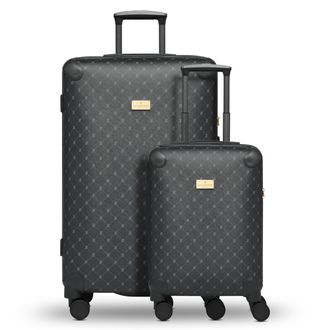Lazarotti Koffer-Set 2-teilig | 2er Trolley Set S 55 cm + L 79 cm | leichtes hybrides Material mit Logo Druck & Eckenschutz | 4 Doppelrollen & TSA-Schloss f&uuml;r D