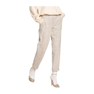 Mason's Femme, Pantalons, Gris, Taille: 34 FR Pantalon Chino Glen Check Coupe Relax