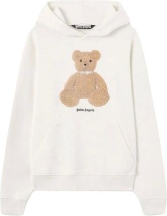 Palm Angels Homme, Sweatshirts et sweats &agrave; capuche, Blanc, Taille: XL Sweat &agrave; capuche avec motif dours