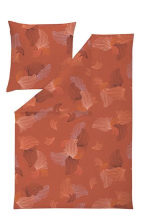 ESTELLA Mako Interlock Jersey Bettw&auml;sche Nevio 135 x 200 cm / 80 x 80 cm 6374-370 Terracotta