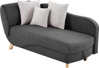 Vente-Unique Recamiere mit Schlaffunktion & Stauraum - rechtsseitig - Stoff - Anthrazit - Penelope