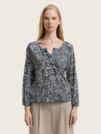 Tom Tailor 3/4-Arm-Shirt T-Shirt Crinkle Blusenshirt mit Muster