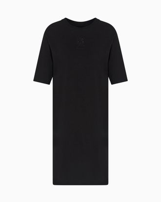 A|X Armani Exchange Damen Icon Project, Shiny Logo Kleid, Schwarz, XL