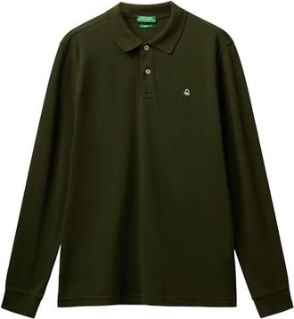 Benetton Maglia Polo M/L 3089j3204, Vert, XXL Homme