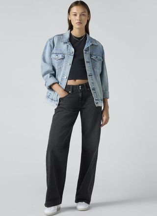 Levi's Jean Taille Tr&egrave;s Basse - Femme - Noir / Mic Dropped - 32X32