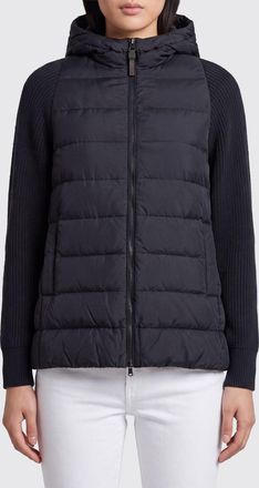 Brunello Cucinelli Doudoune courte en nylon matelass&eacute; avec capuche et zip
