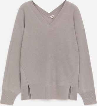 Arket Pullover Mit V-Ausschnitt Aus Reinem Kaschmir -Grau