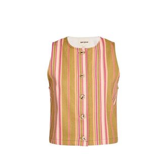 Garance Paris Veste Cloud sans manches &agrave; rayures en cotonn