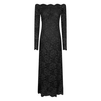 Paco Rabanne Scalloped Bateau Lace Dress - - Dresses - Damen - Schwarzk - S