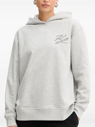 Karl Lagerfeld hoodie à logo brodé - Gris