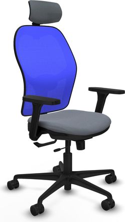 Piqueras y Crespo Ergonomischer Stuhl, verstellbare Arme, h&ouml;henverstellbare Lendenwirbelst&uuml;tze und Kopfteil, h&ouml;henverstellbar und neigbar. Ausgestattet mit Syncro/Trasl