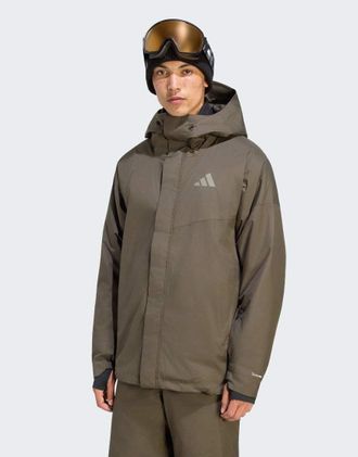 adidas Terrex Multi 2-Lagen-Climaproof-Isolierjacke in Shadow Olive-Gr&uuml;n