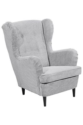 CARRYHOME Ohrensessel, Hellgrau, Textil, Buche, massiv, 78x102x98 cm, Wohnzimmer, Sessel, Ohrensessel