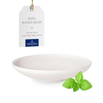 Villeroy & Boch Coupe Afina en porcelaine premium, bol moyen pour salades et p&acirc;tes, fabriqu&eacute; en Allemagne, compatible lave-vaisselle et micro-ondes, empilable, blanc