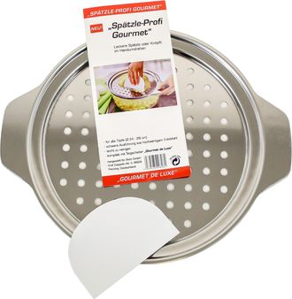 Vom Pullach Hof Spätzlesieb Edelstahl mit Schaber, Anleitung und 11 tollen Rezepten