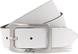 Mustang Jeans Woman´s Leather Belt 3.5 W95 White