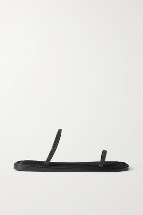 Brunello Cucinelli Sandales En Cuir &Agrave; Perles - Noir