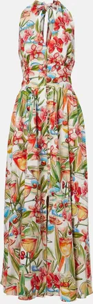 Farm Rio Robe longue en lin m&eacute;lang&eacute; &agrave; fleurs