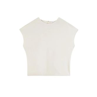 Patrizia Pepe Femme, Tops, Beige, Taille: 36 FR Chemisier fluide sans manches