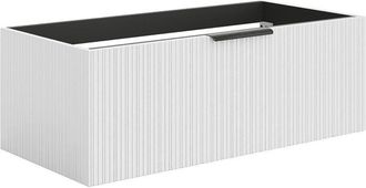 Vente-Unique Vente-unique - Meuble sous vasque suspendu stri&eacute; - Coloris blanc - 100 cm - paliro