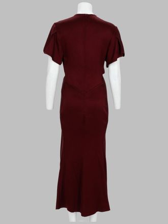 Victoria Beckham Draped V-Neck Dress - Burgundy