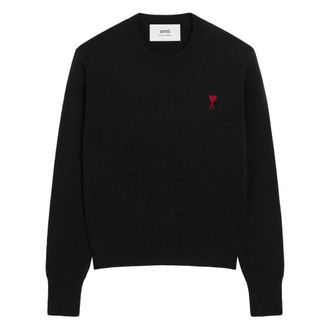 Ami Femme, Pulls, Noir, Taille: 38 FR Pull ras du cou De Coeur