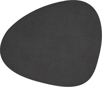Lind DNA LindDNA Tischset Curve aus recyceltem Hippo Leder in der Farbe Black-Anthracite mit Einer Gr&ouml;&szlig;e von 37x44cm, 981292