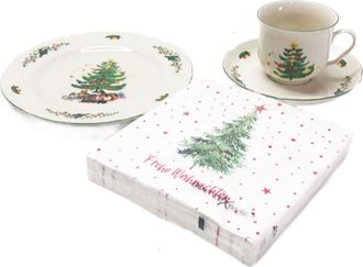 SELTMANN WEIDEN Marie Luise Nostalgie Kaffeeservice 1 Gedeck. mit Servietten Weihnachtsgeschirr 4 teilig