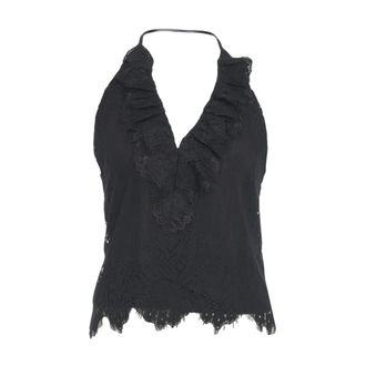 Birgitte Herskind Femme, Tops, Noir, Taille: 36 FR Haut en Dentelle Noire Col en V