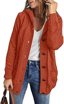 ORANDESIGNE Femmes Cardigan D&eacute;contract&eacute; Tricot&eacute; Sweaters Casual Chaud Gilet Doublure en Peluche avec Poches Pulls Chunky Tricot Manteau Sweater avec Poches Outwea