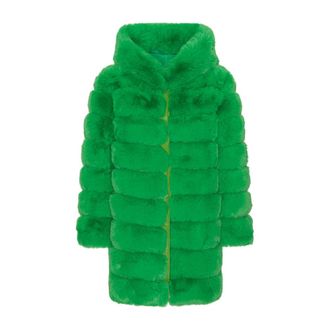 Americandreams Americandreams, Femme, Vestes, Vert, Taille: 40 FR Blake Manteau Long en Fausse Fourrure