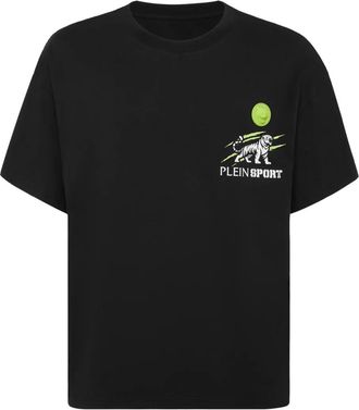 Plein Sport t-shirt à imprimé griffure de tigre - Noir