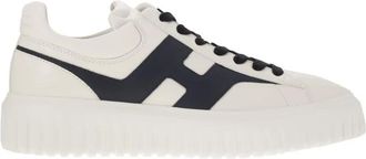 Hogan Low-Top Sneaker - H-Stripes - Leather Trainers With Side H - Gr. 10_5 - in Wei&szlig; - f&uuml;r Damen