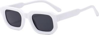 Generic Lunettes De Soleil Carr&eacute;es &Agrave; Monture Fine For Hommes Et Femmes, Id&eacute;ales For Les D&eacute;placements F&ecirc;tes En Ext&eacute;rieur(White)