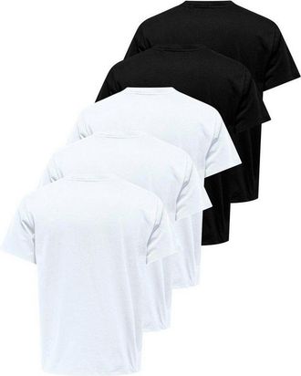 Only & Sons Rundhalsshirt ONSJEFF REG SS TEE 5-PACK OTL (Packung, 5-tlg)