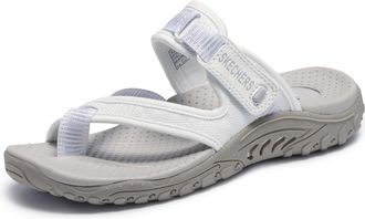 Skechers Damen Reggae - Seize The Day - Zehentrenner Sandalen, Weiß (White Wht), 38.5 EU