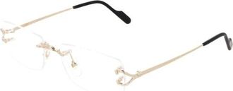 Cartier Ct0563O Rechteckige Sonnenbrille aus Metall - - Accessories - unisex - Gelb - 56 MM