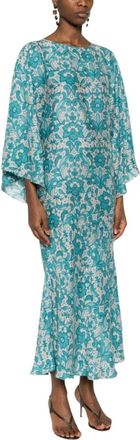 Gianluca Capannolo Femme, Robes, Bleu, Taille: 40 FR Robbie Silk Midi Dress