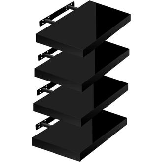 Woltu Woltu - Lot de 4 &Eacute;tag&egrave;re Murale Tablette Murale, &Eacute;tag&egrave;re &agrave; Livres, Panneau de Bois, 40x22, 9x3, 8cm, Blanc, RG9476ws-4