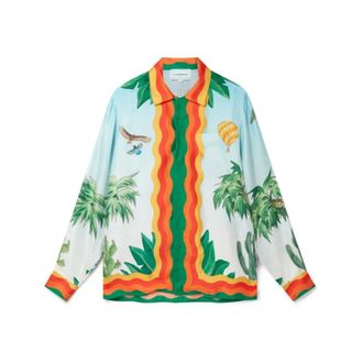 Casablanca Seiden Palm Springs Tennis Club Bluse - - Shirts - Herren - Mehrfarbig - M