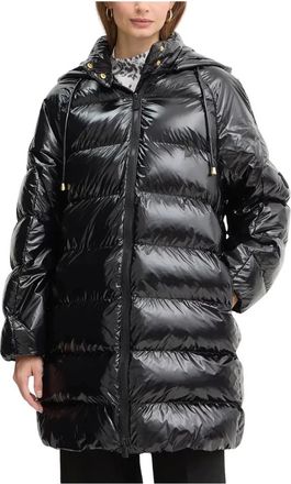 Pinko Pinko, Femme, Manteaux, Noir, Taille: 40 FR Burro Imbottito Crystal Jacket