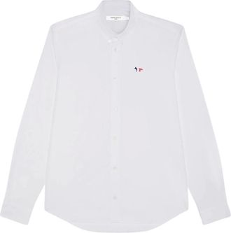 Maison Kitsun&eacute; Homme, Chemises, Blanc, Taille: XL Chemise Classique Patch Tricolore Renard