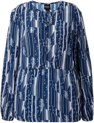 Ulla Popken Satinbluse Bluse Anker A-Linie Rundhals Langarm