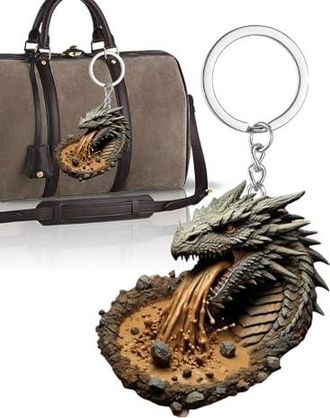 Generic Cha&icirc;ne d de dragon - Porte-cl&eacute;s animal | Pendentif avec porte-cl&eacute;s, adorable porte-cl&eacute;s avec breloque dragon, accessoire de sac &agrave; main avec porte-cl&eacute;s