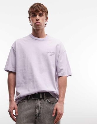 AllSaints Xander - T-shirt &agrave; manches courtes et logo - Lilas-Violet