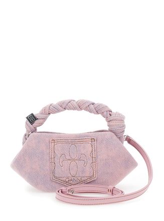 Ganni Womens Handbag Bou Mini Pink Denim Handbags Hand Bags