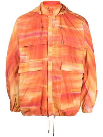 Ahluwalia Studio veste à effet tie-dye - Orange