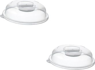 Cabilock 2 Stck. Frische Abdeckung Mikrowellen-spritzschutz, Magnetisch Mikrowellenabdeckung Spritzschutzdeckel Mikrowellendampfabdeckung Gericht Ofen Transpar